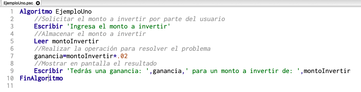 Primer algoritmo en PSeInt – Fernando Monroy